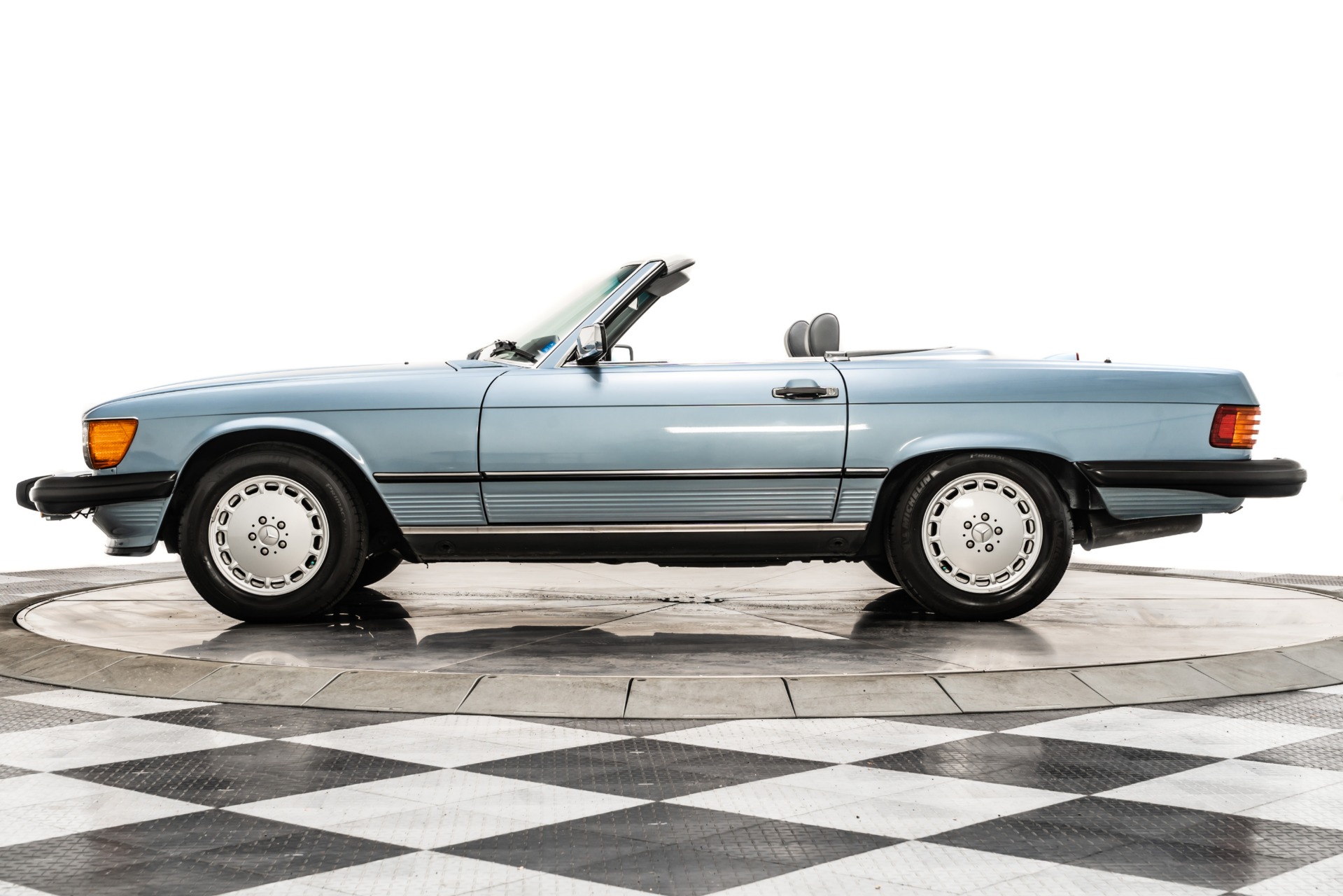 Light Blue Mercedes Convertible