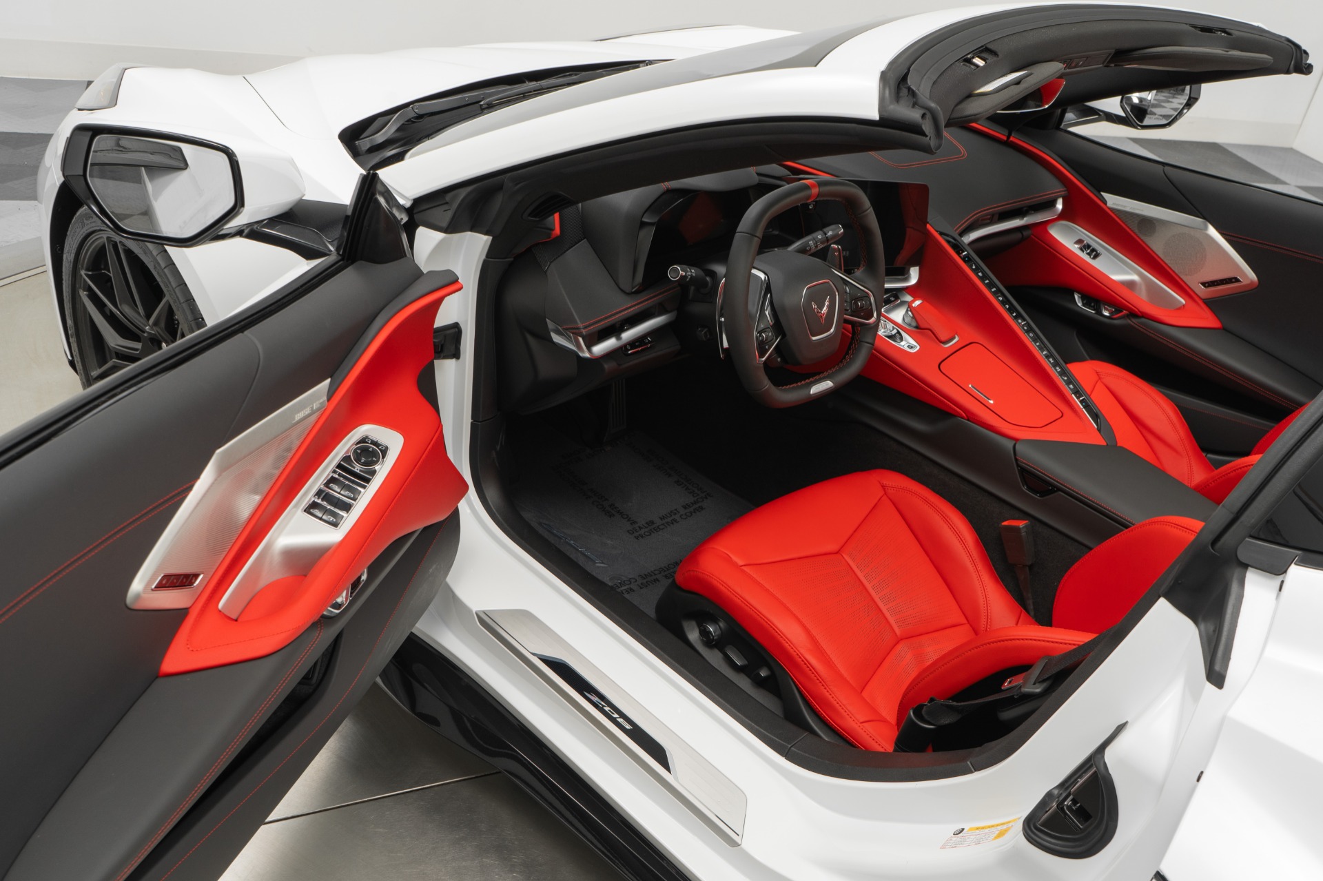 White Z06 Convertible Red Interior 2023 Chevrolet Corvette Z06